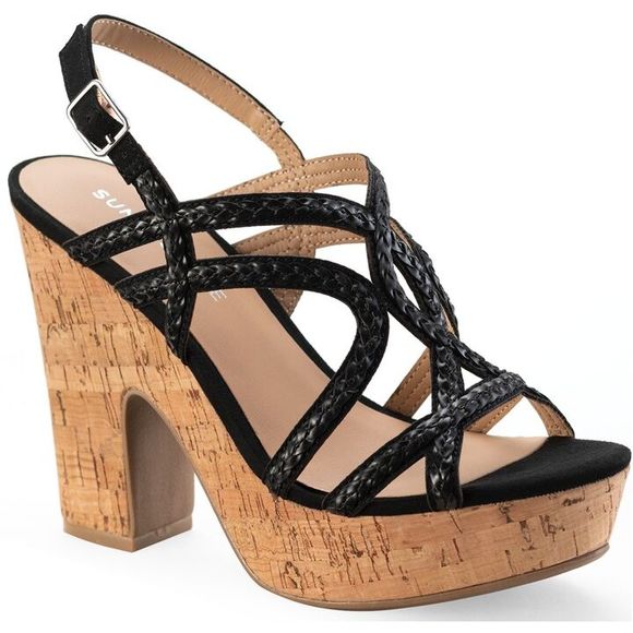 SUN STONE | Shoes | Sun Stone Womens Black 5 Platform Nadiya Round Toe ...